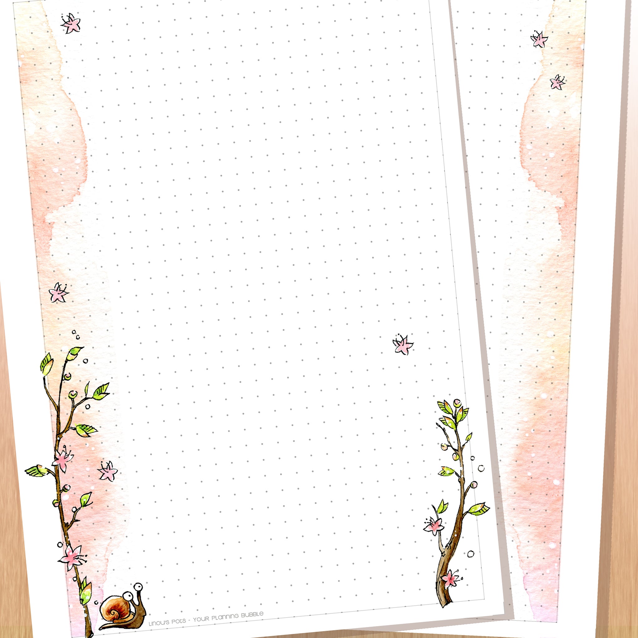 Cherry Blossoms - Free Printable A5 Dot Grid Notes Page – Linouspots