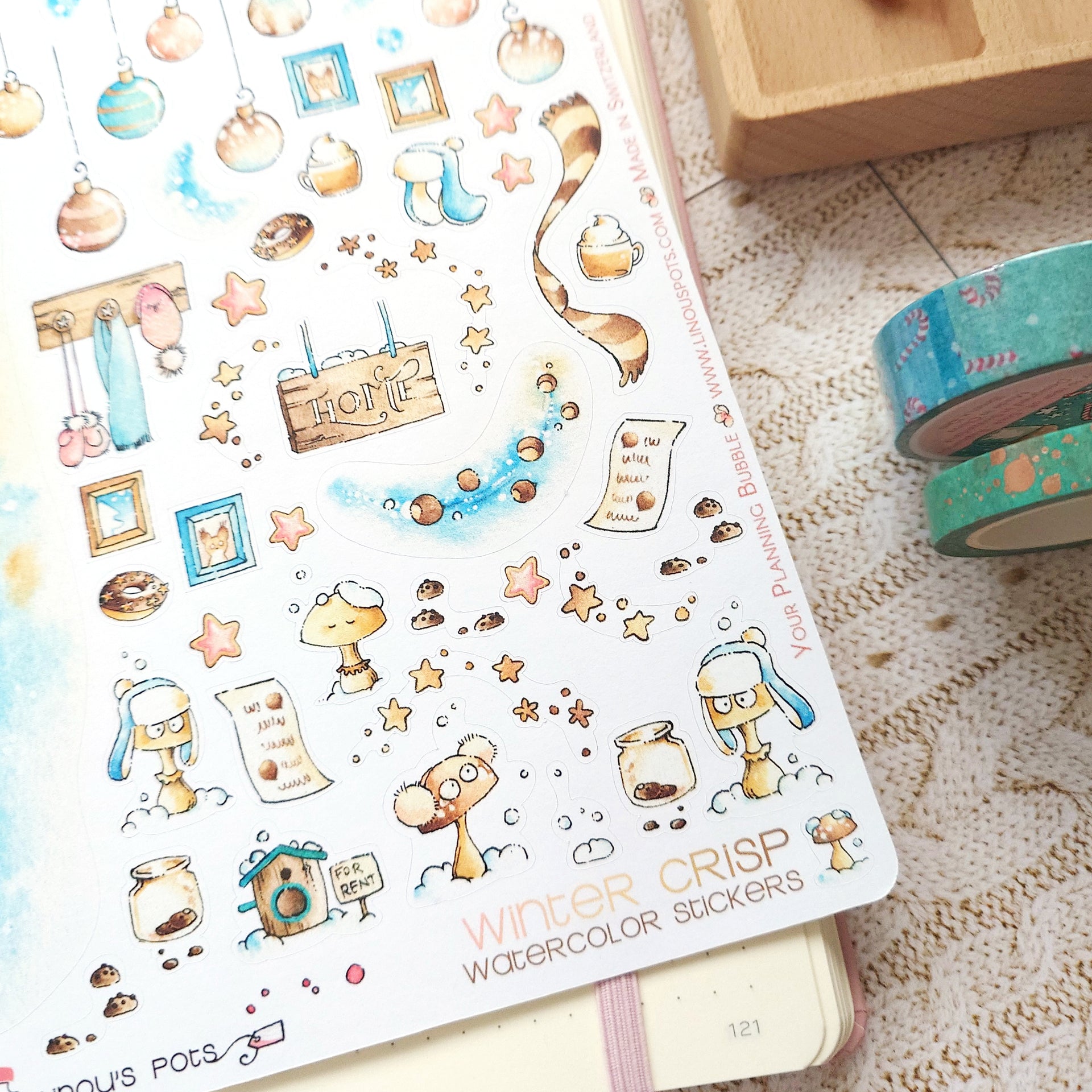 Winter Crisp - Decorative Watercolor Stickers - Christmas Ornaments ...