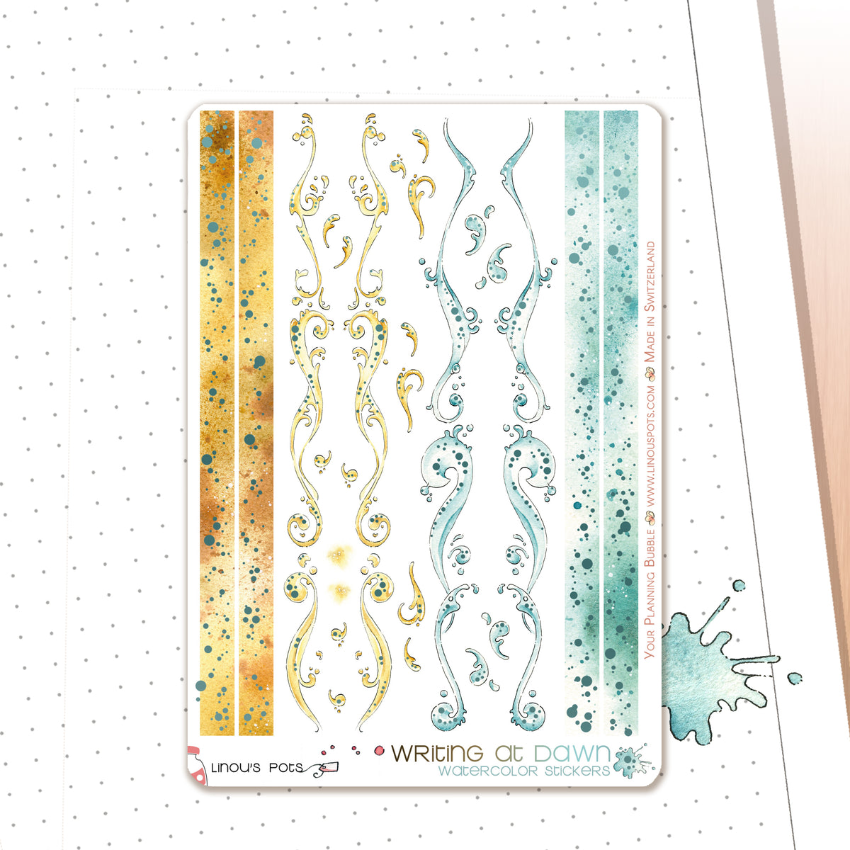 Writing At Dawn - Decorative Stickers - Washi Tapes FOILED – Linouspots