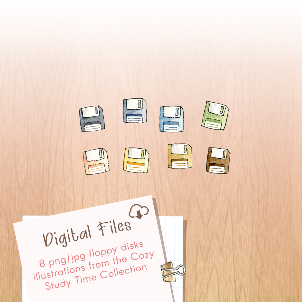 Cozy Study Time - Floppy Disks Digital Files – Linouspots