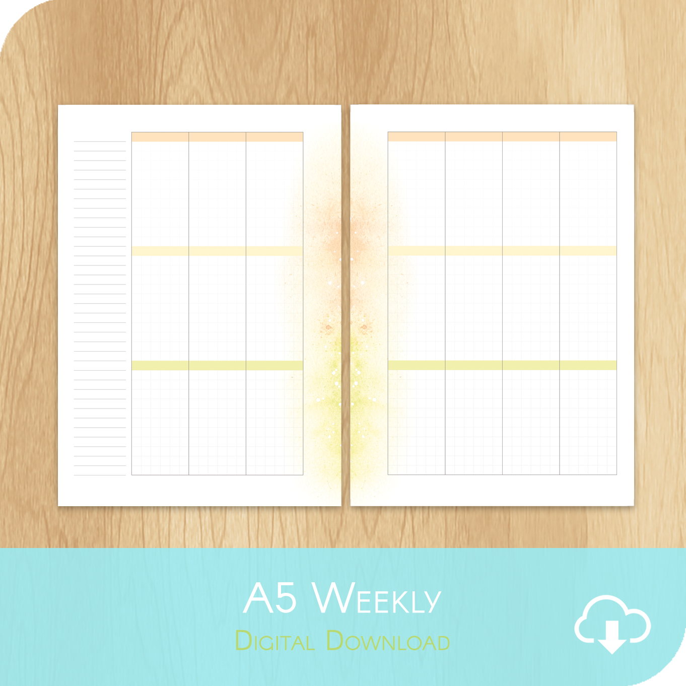 Off The Clock - Printable A5 - 1 Week on 2 Pages – Linouspots